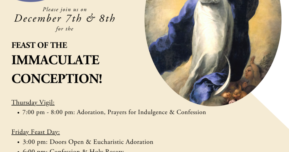 Come Celebrate the Feast of the Immaculate Conception at The Shrine of ...